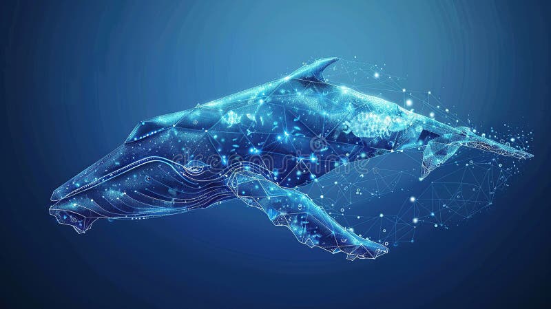 Blue Whale Composed of Polygon. Marine Animal Digital Concept ...
