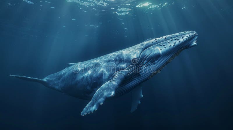 Blue Whale Dive in Deep Ocean Stock Image - Image of mammal, dive ...
