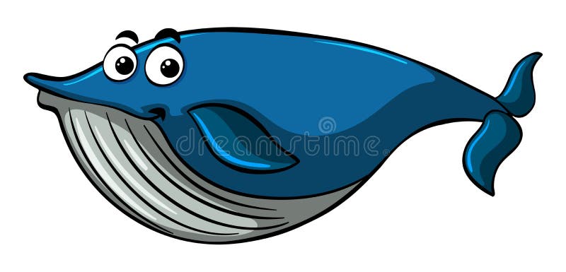 Blue Whale with Happy Smile Stock Vector - Illustration of cartoon ...