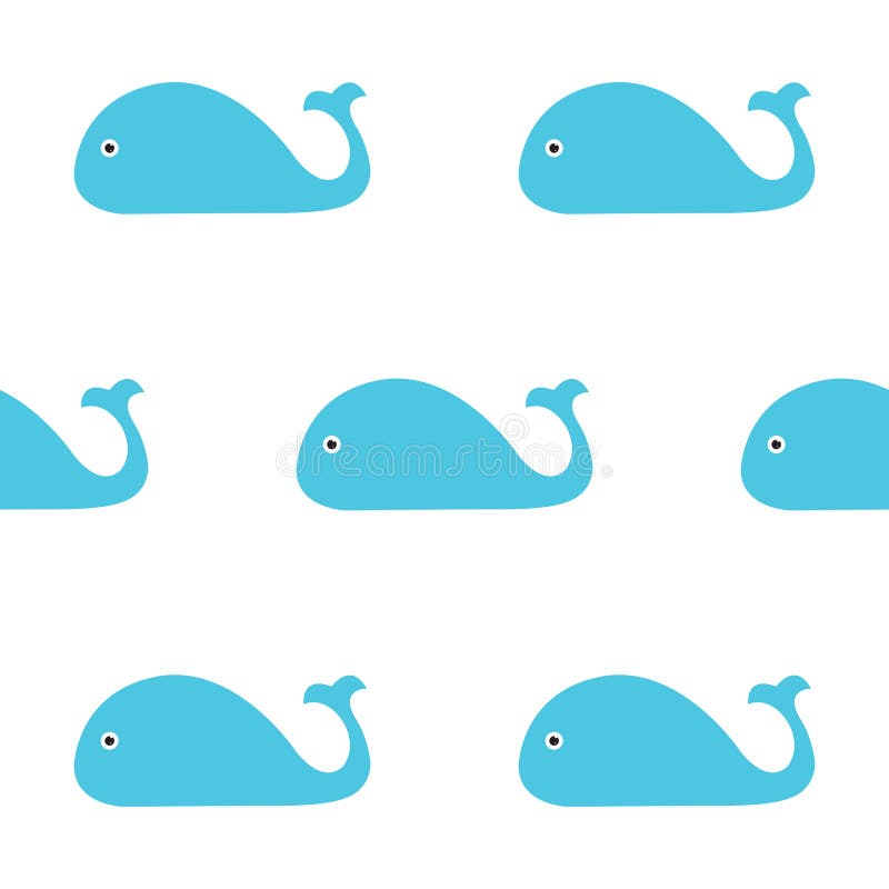 Blue Whale Illustration. Seamless Pattern. Simple Children Style Stock ...