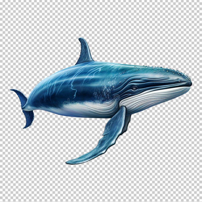 A Blue Whale Isolated on Transparent Background Stock Image ...