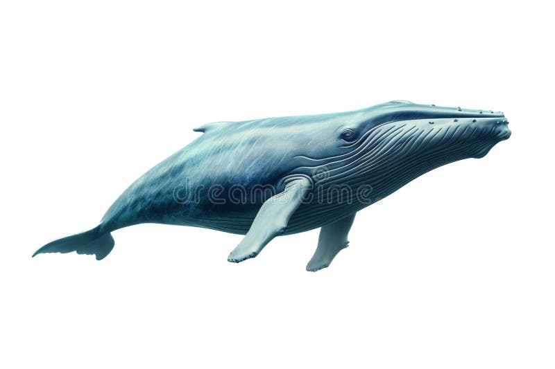 Blue Whale Isolated on White Background Stock Image - Illustration of ...