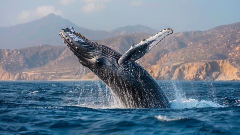 Blue Whale Jump Out from Ocean Stock Image - Image of humpback, animal ...