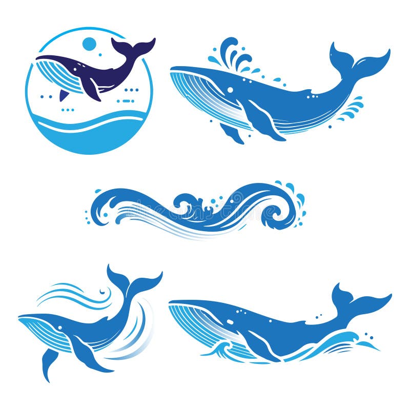 Blue Whale Vector Illustration EPS Stock Vector - Illustration of ...