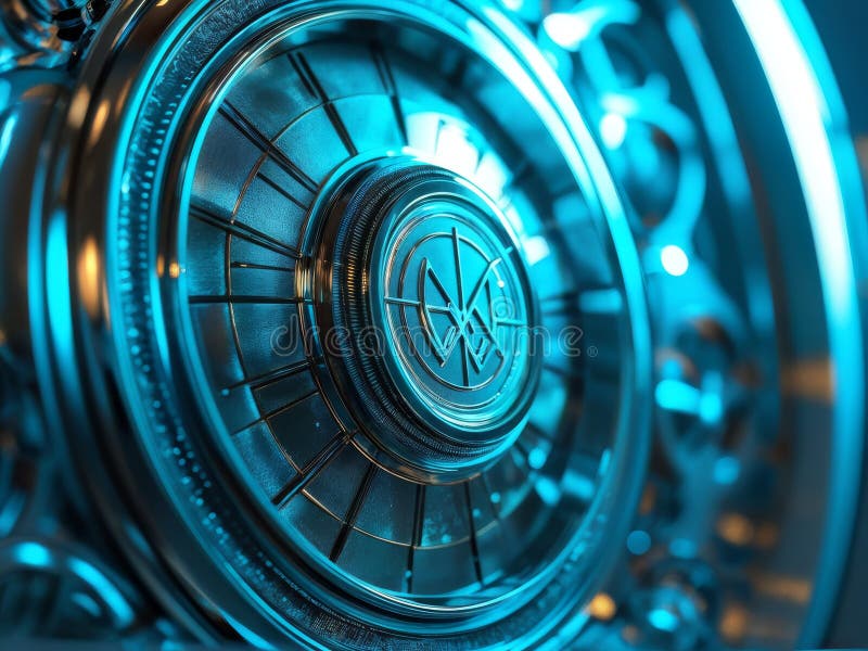 Blue wheel with a car . stock illustration. Illustration of connection ...