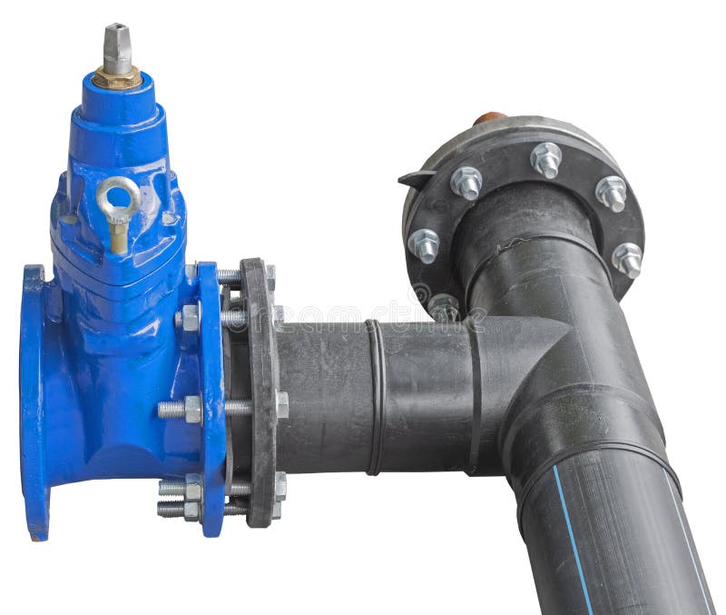 Blue Wheel Valve with Pipe on White Stock Image - Image of pipe ...