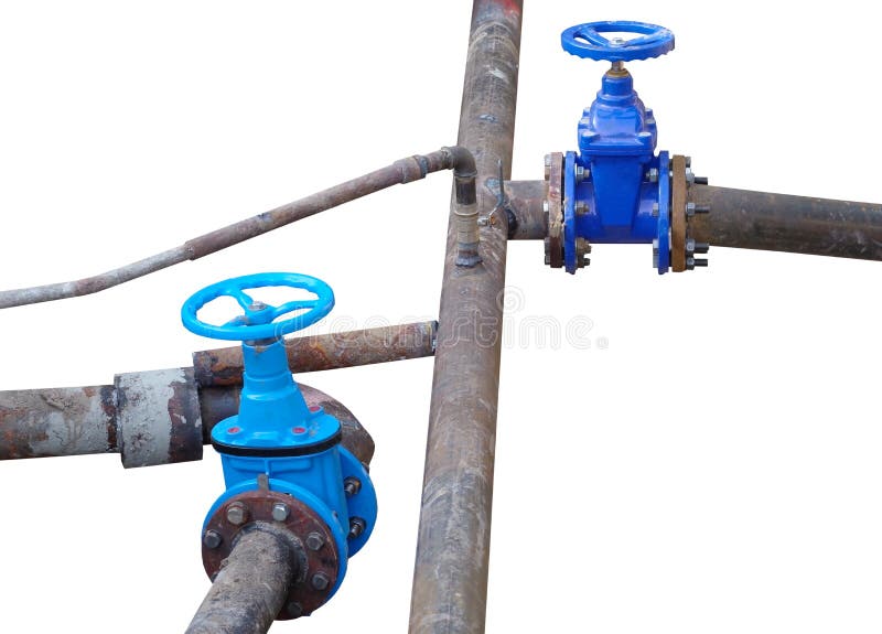 Red Wheel Valve stock image. Image of blue, pollution - 8629667