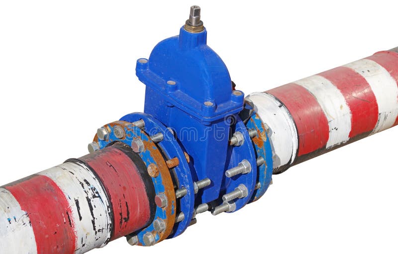 Red Wheel Valve stock image. Image of blue, pollution - 8629667