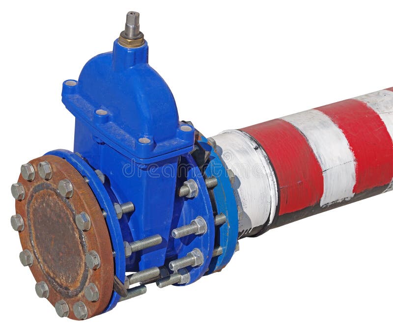 Red Wheel Valve stock image. Image of blue, pollution - 8629667