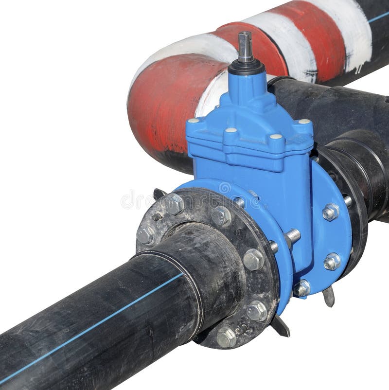 Blue Wheel Valve with Pipe on White Stock Photo - Image of fuel ...