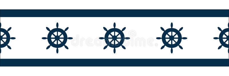 Vector Blue Anchors on White Background Repeat Seamless Border. Stock ...