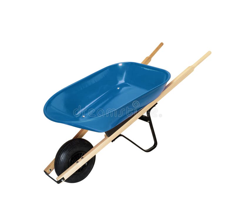Blue Wheelbarrow stock image. Image of construction, work - 24654145