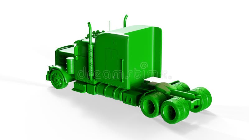 Blue 18 Wheeler Truck - No Trailer - Low Angle Shot 3d Render Stock ...