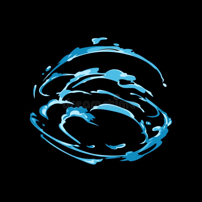 Blue Whirl Cartoon Effect Element Stock Vector - Illustration of liquid ...