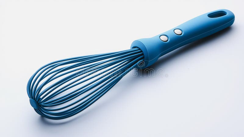 A Blue Whisk is Shown on a White Background. the Whisk is Made of ...