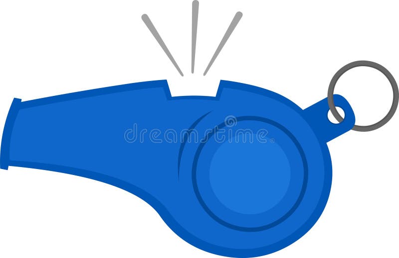 Blue whistle illustration stock vector. Illustration of referee - 354652862