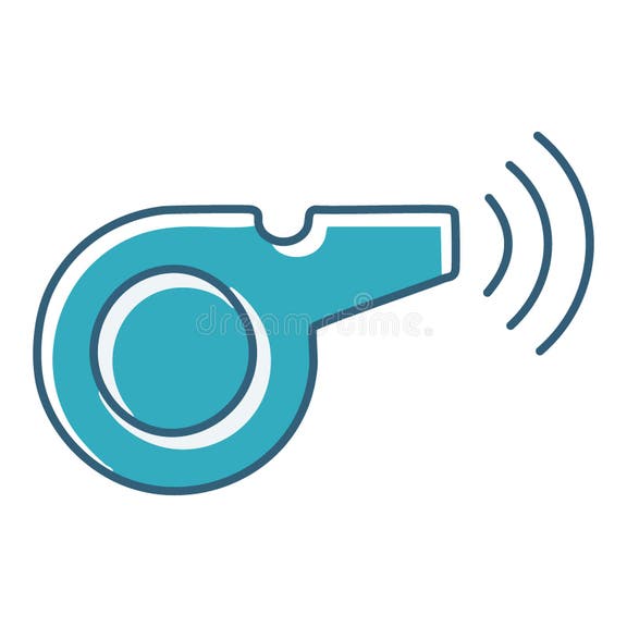 Blue Whistle Sounding. a Blue Whistle with Sound Waves Emanating from ...