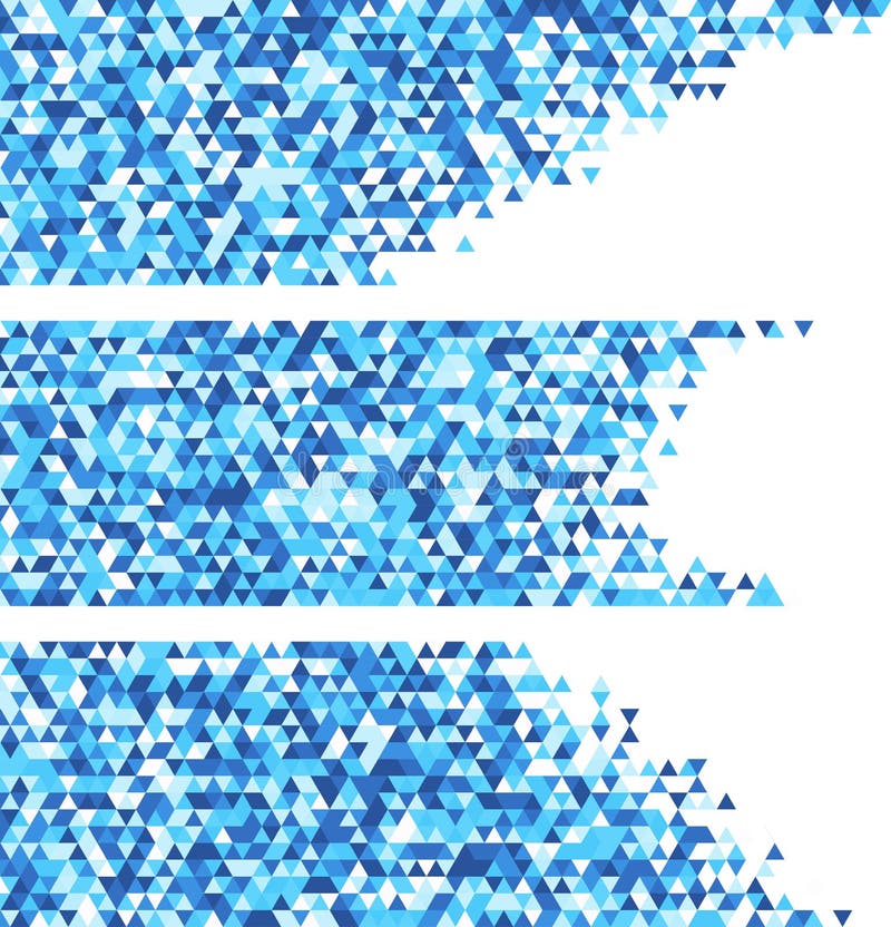 Blue and White Abstract Banners. Stock Vector - Illustration of pixel ...
