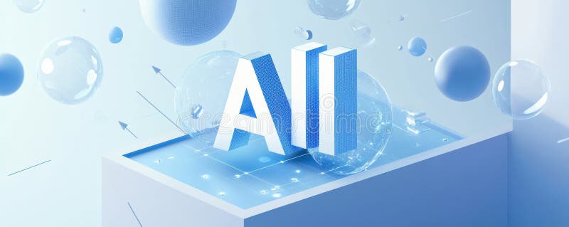 Blue and White Abstract AI Icon Illustrating Artificial Intelligence ...
