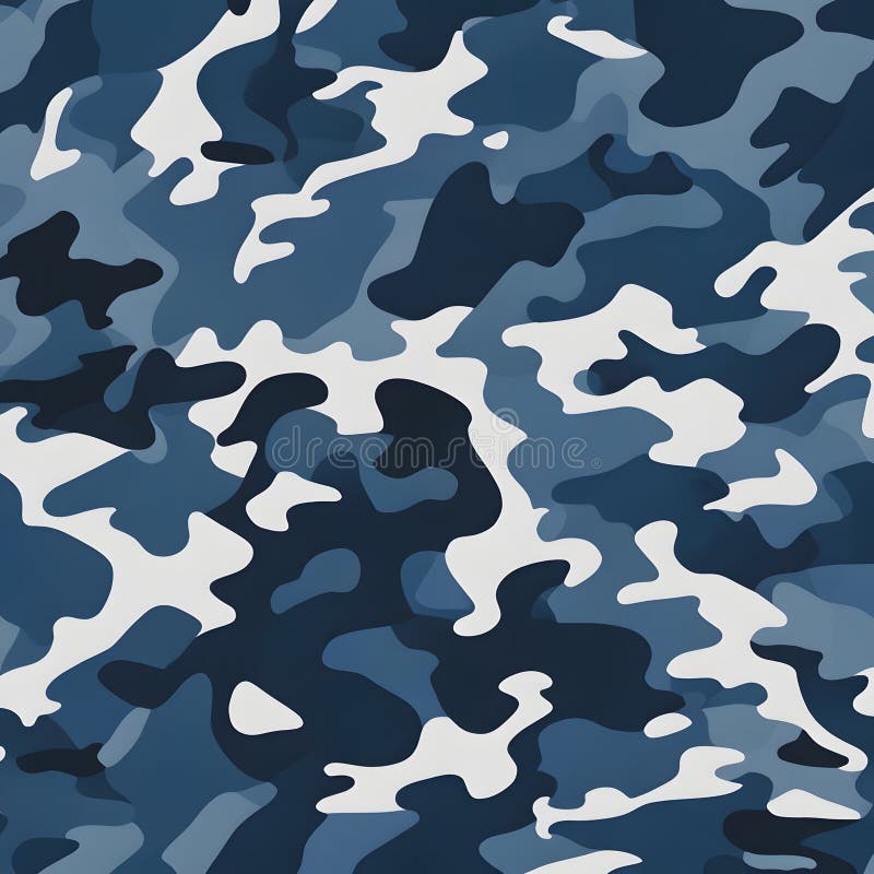 Blue White Abstract Stylish Camouflage Military Pattern Stock ...