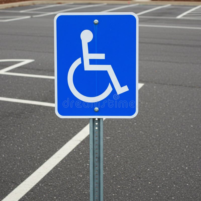 Blue and White Accessibility Sign Indicating a Designated Parking Area ...