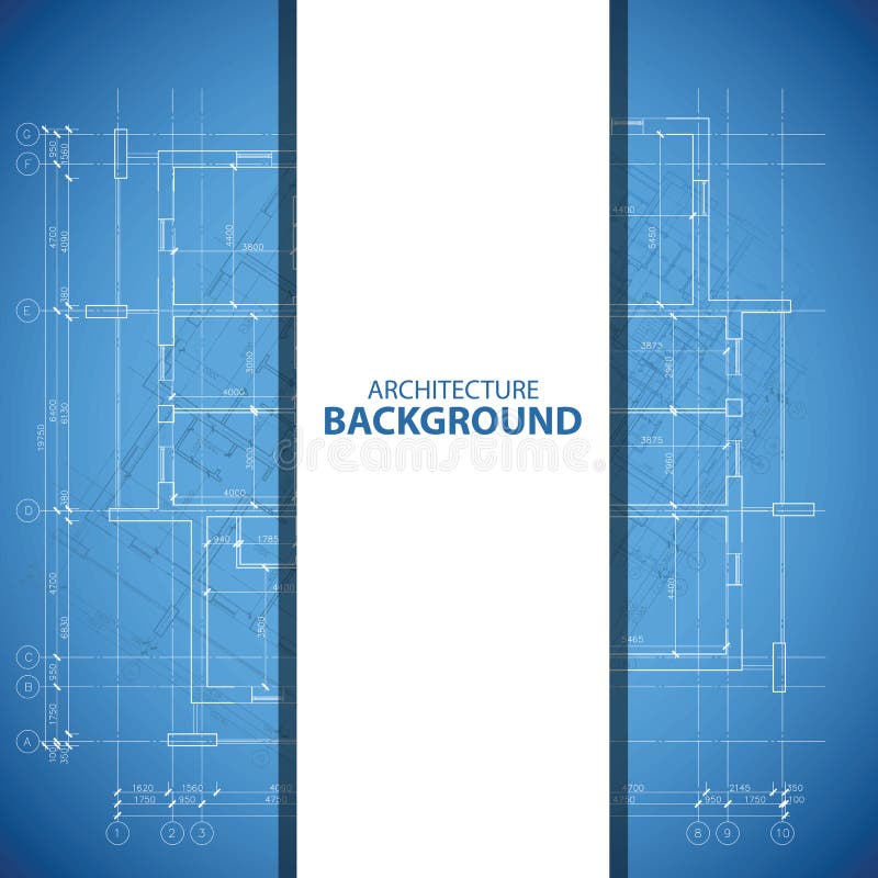 Blue architecture plan stock vector. Illustration of builder - 53050610