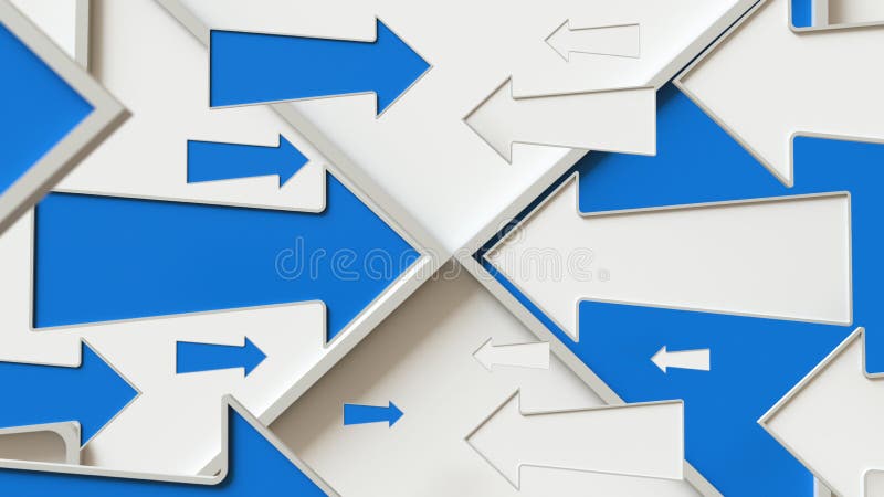 Blue and White Arrows Pointing in Different Directions with Space for ...