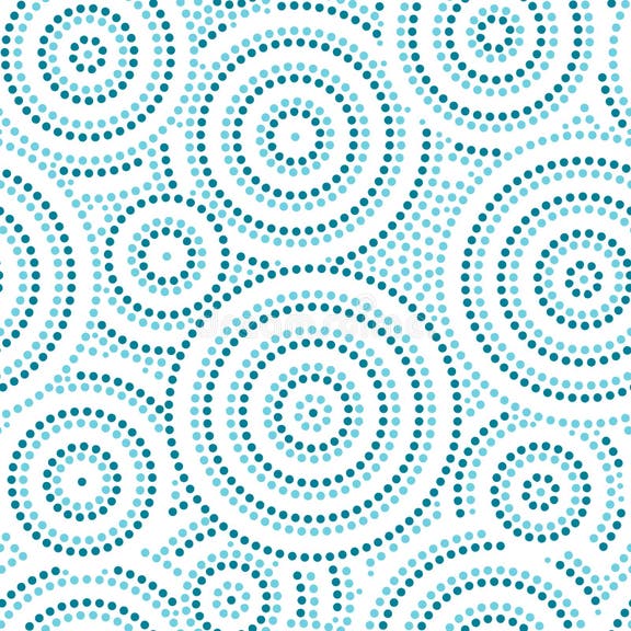 Blue and White Australian Aboriginal Geometric Art Concentric Circles ...