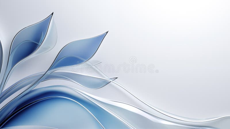 A Blue and White Background with a Blue Leafy Design Stock Illustration ...