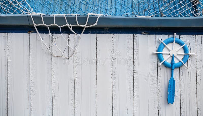 Blue White Background with Sailor Theme Stock Illustration ...