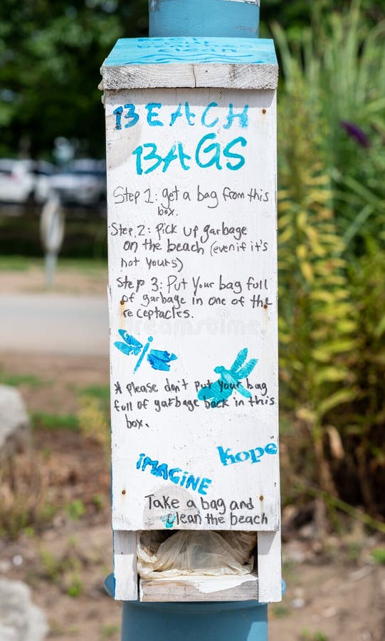 Beach bag post at the park stock image. Image of post - 232797299
