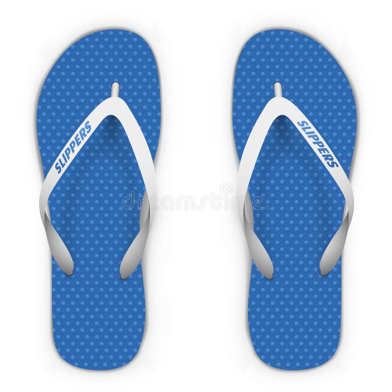 Blue and White Beach Slippers Stock Vector - Illustration of graphic ...
