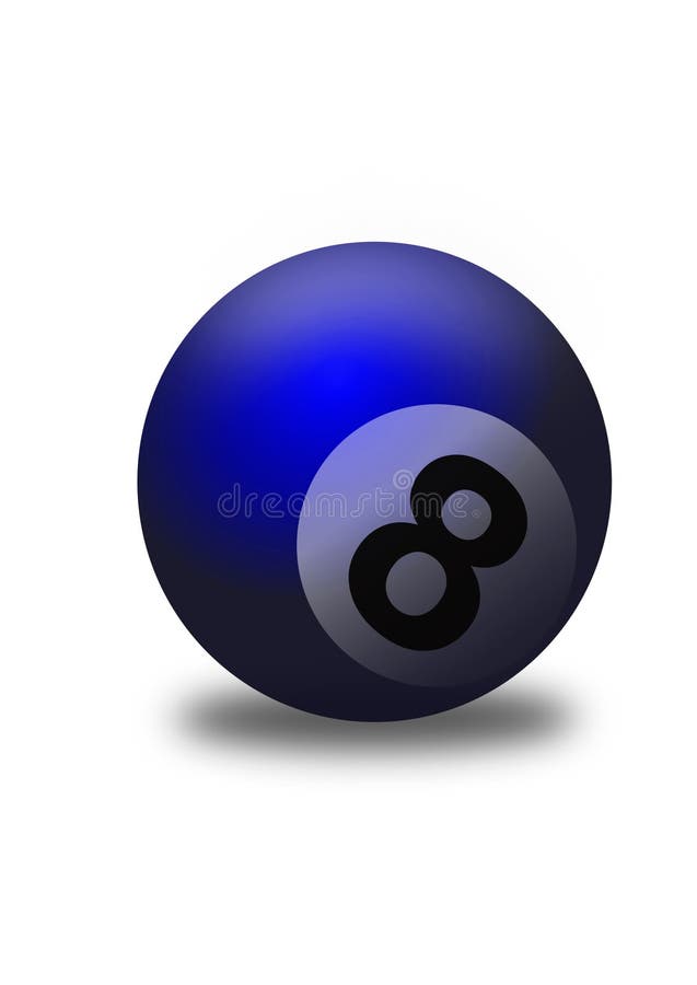 Blue and White Billiard Ball on a White Background. Stock Illustration ...