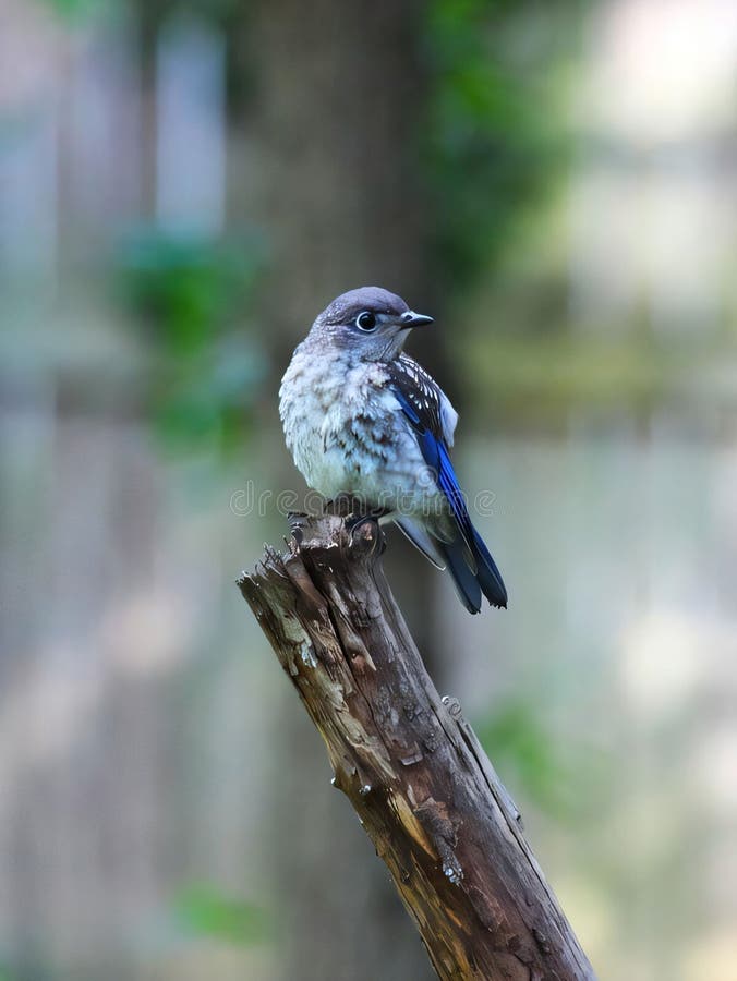 Blue and White Bird Perched in Forest. Stock Photo - Image of tree ...