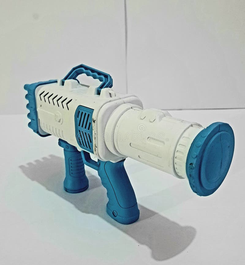 Blue and White Bubble Gun Toy Stock Image - Image of brand, lego: 297429159