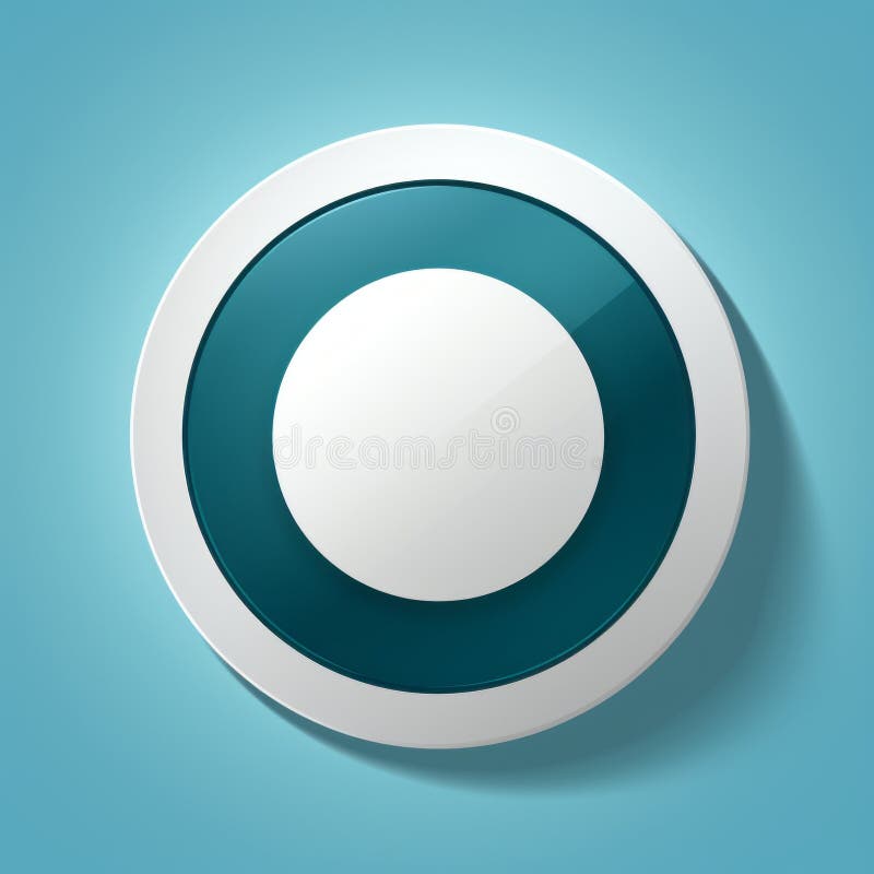 A Blue and White Button on a Blue Background Stock Illustration ...