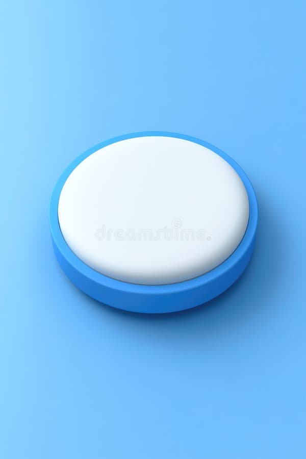 A Blue and White Button with a White Background Stock Illustration ...