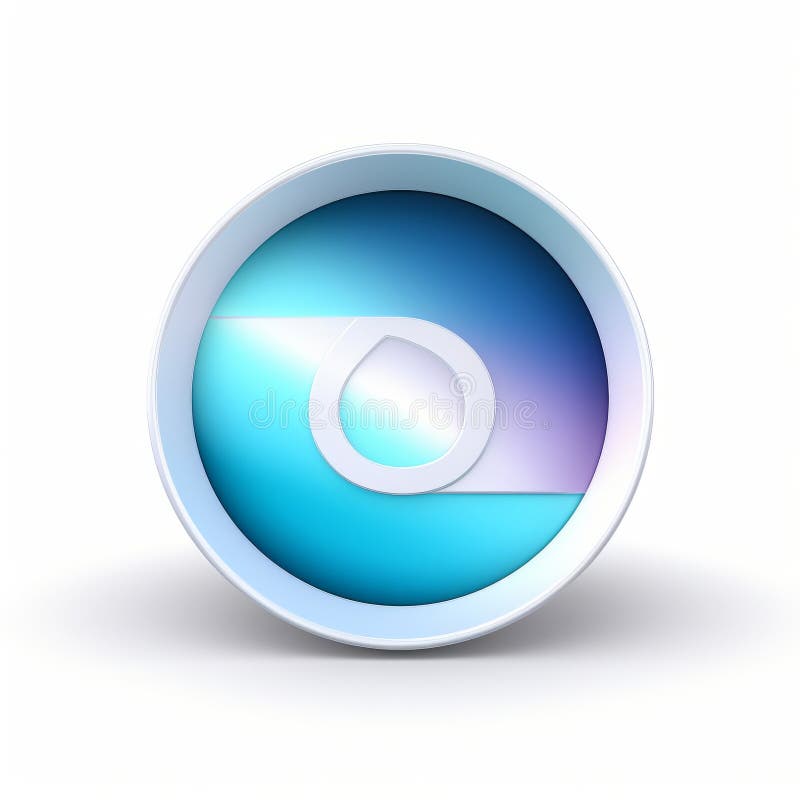 A Blue and White Button with the Letter O on it Stock Illustration ...