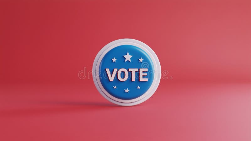 A Blue and White Button with Stars and the Word Vote on it. Generative ...