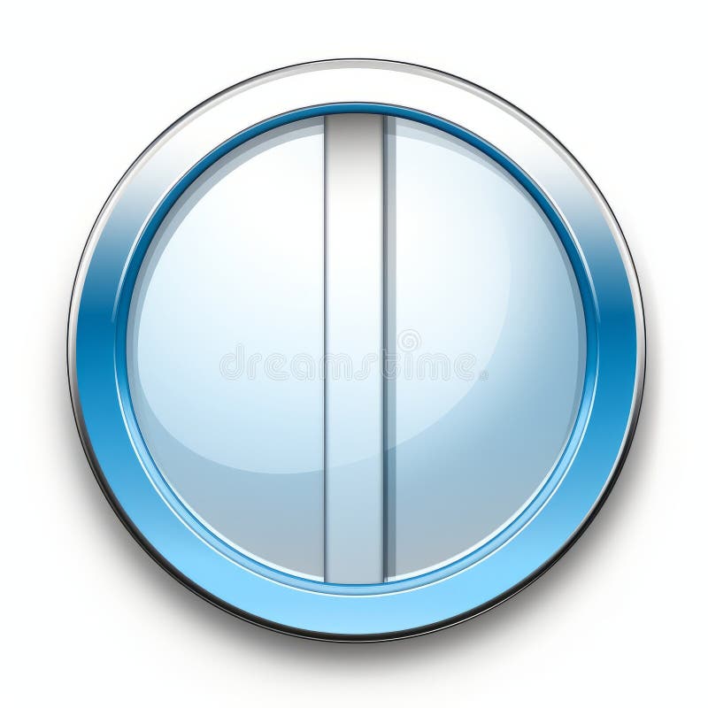 A Blue and White Button with Two Lines on it Stock Illustration ...