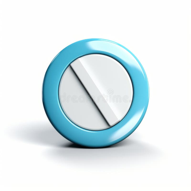 A Blue and White Button on a White Background Stock Illustration ...