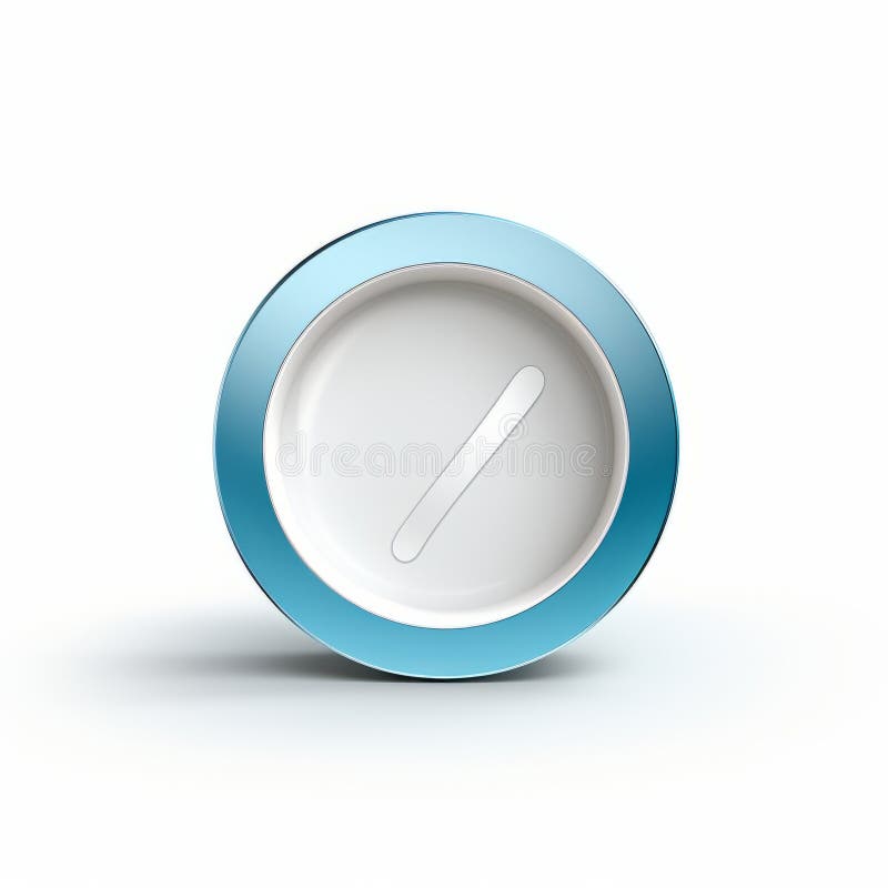 A Blue and White Button on a White Background Stock Illustration ...