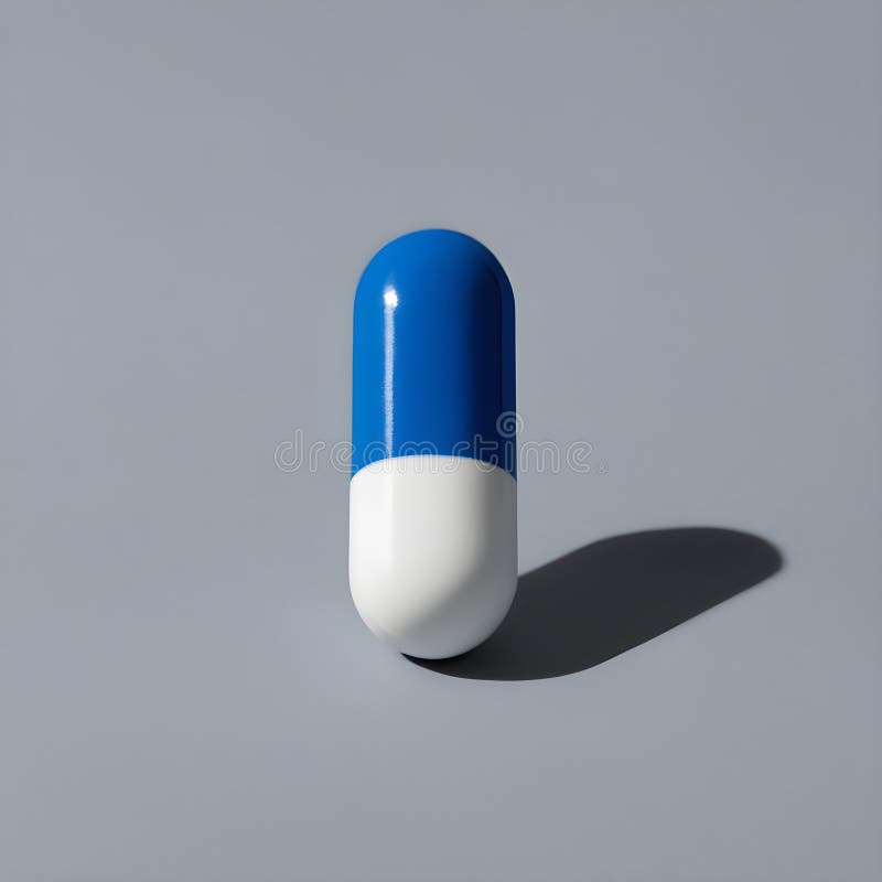 A Blue and White Capsule Pill Ai Generated Stock Illustration ...