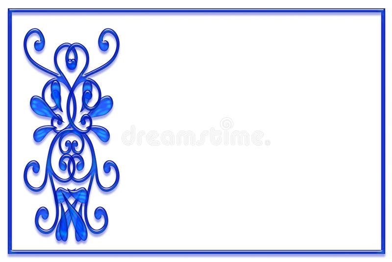 Blue and White Card Template Stock Illustration - Illustration of note ...