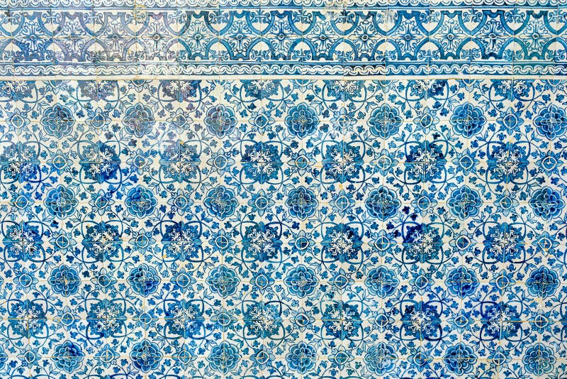 Pattern Blue White Ceramic Tiles Intricate Floral Designs Stock Photos ...