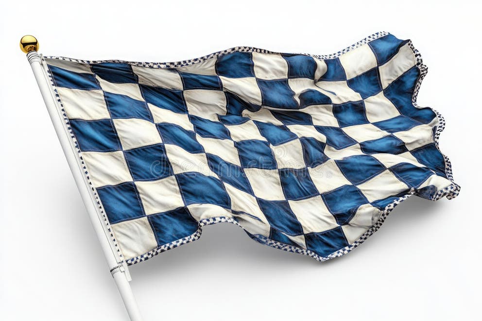 A Blue and White Checkered Flag Waving in the Wind, Attached To a Pole ...
