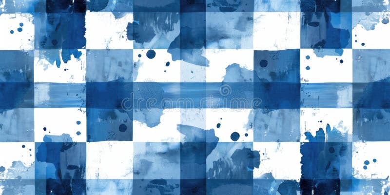 Blue and White Checkered Pattern with Spots Stock Photo - Image of ...