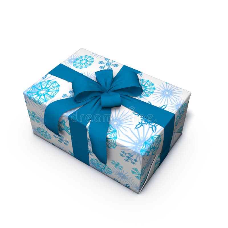 Blue and White Christmas Present 02 Stock Illustration - Illustration ...
