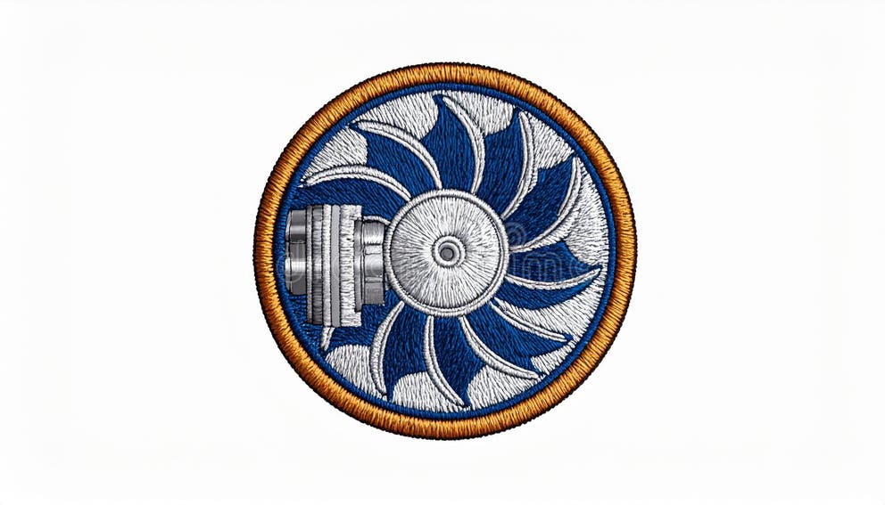 Blue and White Circular Engine Fan Design Stock Illustration ...