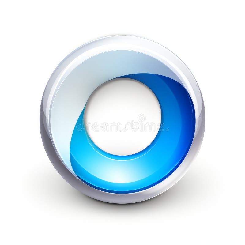 A Blue and White Circular Icon on a White Background Stock Illustration ...